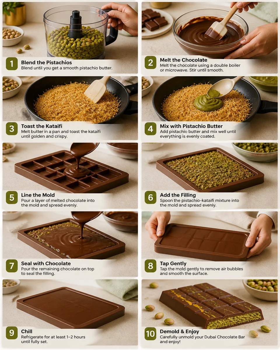 Dubai Chocolate Bar (Pistachio Kunafa)